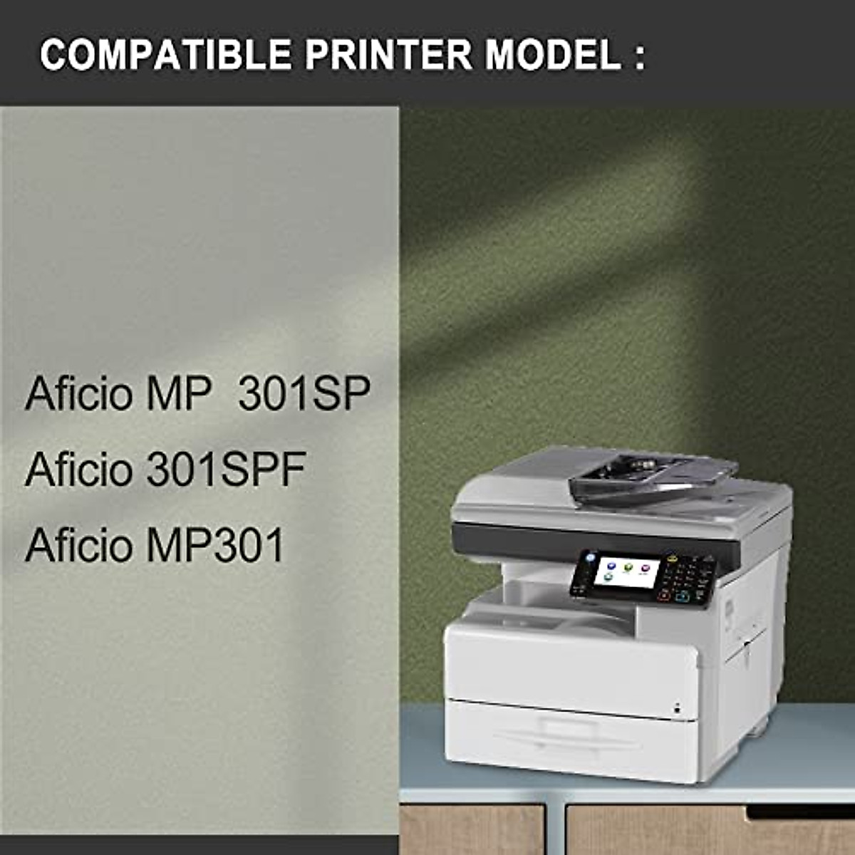 DRAWN 2 Pack Compatible MP 301 MP301 841767 / 841714 Black Toner Cartridge Replacement for Ricoh Aficio MP301SP 301SPF MP301 Printer Toner