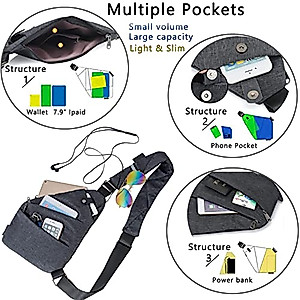 LJXWRF Valcen Personal Pocket Bag for Travel, Valcen Personal Pocket Bag for Men, Personal Flex Bag, 2023 New Sash Bag (Black, Right Handed)