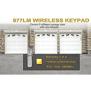 Wireless Garage Door Opener Keypad Wireless Keyless Entry Keypad Works with Chamberlain, LiftMaster, Craftsman and More Since 2011 to Current (Work with Yellow Learn Button)