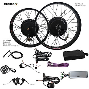 Electric Motor Bicycle Wheel Conversion Kit 26in 1000W Font Drive Controller Display Trun Bike to Ebike Electric Wheel Bicycle Modification Parts Kits (48V 1000W, 26inX4 Fat Tire Wheel Rim)