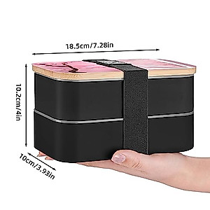 Cherry Blossom White Staircase Adult Lunch Box, Bento Box, With Cutlery Set Of 3, 2 Compartments, Rectangular, Lunch Box For Adults