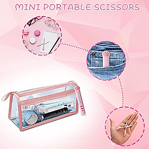 4 Pieces Cute Mini Scissors, Cartoon Cat Paw Stainless Steel Craft Scissors, Folding Stationery Scissors with Safety Cover, Portable Safety Scissors for Paper Cutting, Scrapbooking, Crafting