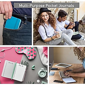 A6 Pocket Size Mini Notebooks with Hardcover - Ruled Small Journal Set for School, Home & Office - 124 pages (3.7" x 5.7") with Inner Pocket (Turquoise, 3 Pack)