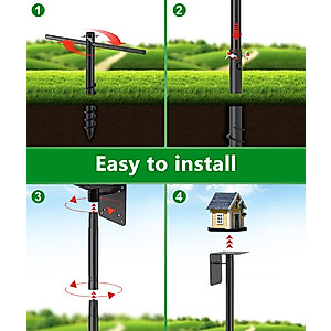 Bluebird House Pole 109 Inch, Heavy Duty Bird Feeder Pole for Outdoors, Adjustable Smart Bird Feeder Stand, Bird Buddy Mounting Pole