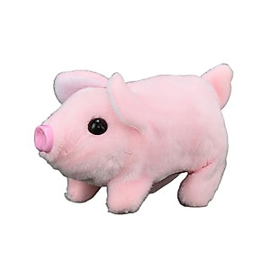 YESBAY Simulation Walking Piggy Electronic Pet Plush Toy Interactive Crawling Pig Plushies Twitch Nose Tail Wagging Stuffed Animal Doll Birthday Gift for Kids Pink
