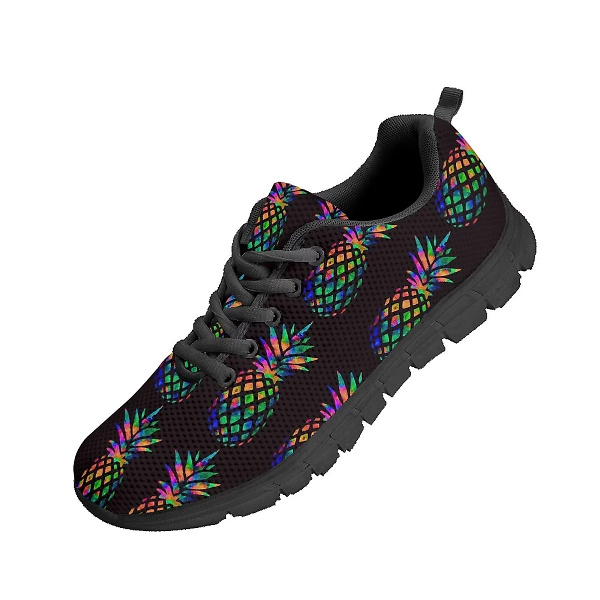 Colorful Pineapple Slip On Sneaker Women Running Shoes Breathable Workout Shoes Lightweight Gym Sneakers