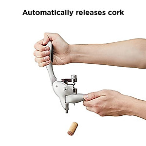 Rabbit Original Lever Corkscrew Wine Opener with Foil Cutter and Extra Spiral (Silver)