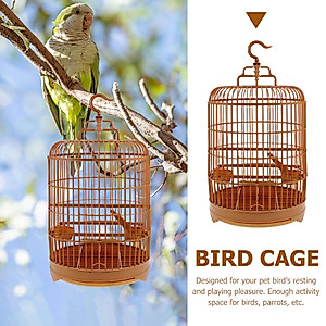 POPETPOP Bird Cage 1 Set Birdcage Traveling Accessories Round Bird Cage Aviary Cage Outdoor Cages for Birds Budgie Cage Bird Travel Cage Plastic Bird Keeping Cage Lovebird Cage Lining