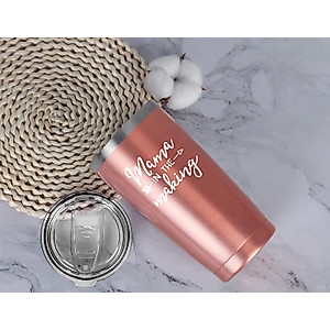 Cosictic Mama In The Making New Mom Travel Tumbler, Funny Pregnant Mom Baby Shower Gifts, Funny Mother's Day Gifts For Pregnant Mom Mom To Be Her, Insulated Stainless Steel Travel Tumbler