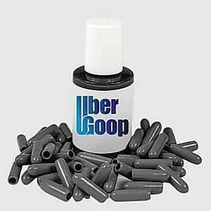 (New 1oz Size) Uber Goop Dark Grey Dishwasher Rack Coating/Glue w/50 caps