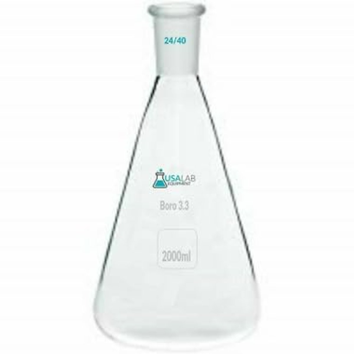 USA Lab 2000ML Erlenmeyer Flask 24/40 Borosilicate 3.3 - USAlab