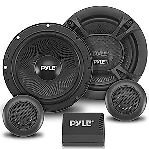 PYLE 2-Way Car Stereo Speaker System - 360W 6.5 Inch Universal Pro Audio Car Speaker OEM Quick Replacement Component Speaker Vehicle Door/Side Panel Mount Compatible w/ Crossover Network PL6150BK