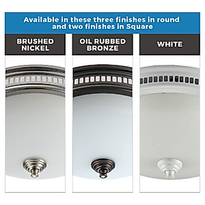 Liftbridge Kitchen & Bath Decorative Round 110 CFM Oil Rubbed Bronze Bathroom Ceiling Ventilation & Exhaust Fan with Light and Glass Globe, Quiet 1.5 Sones Bath Fan & Nightlight