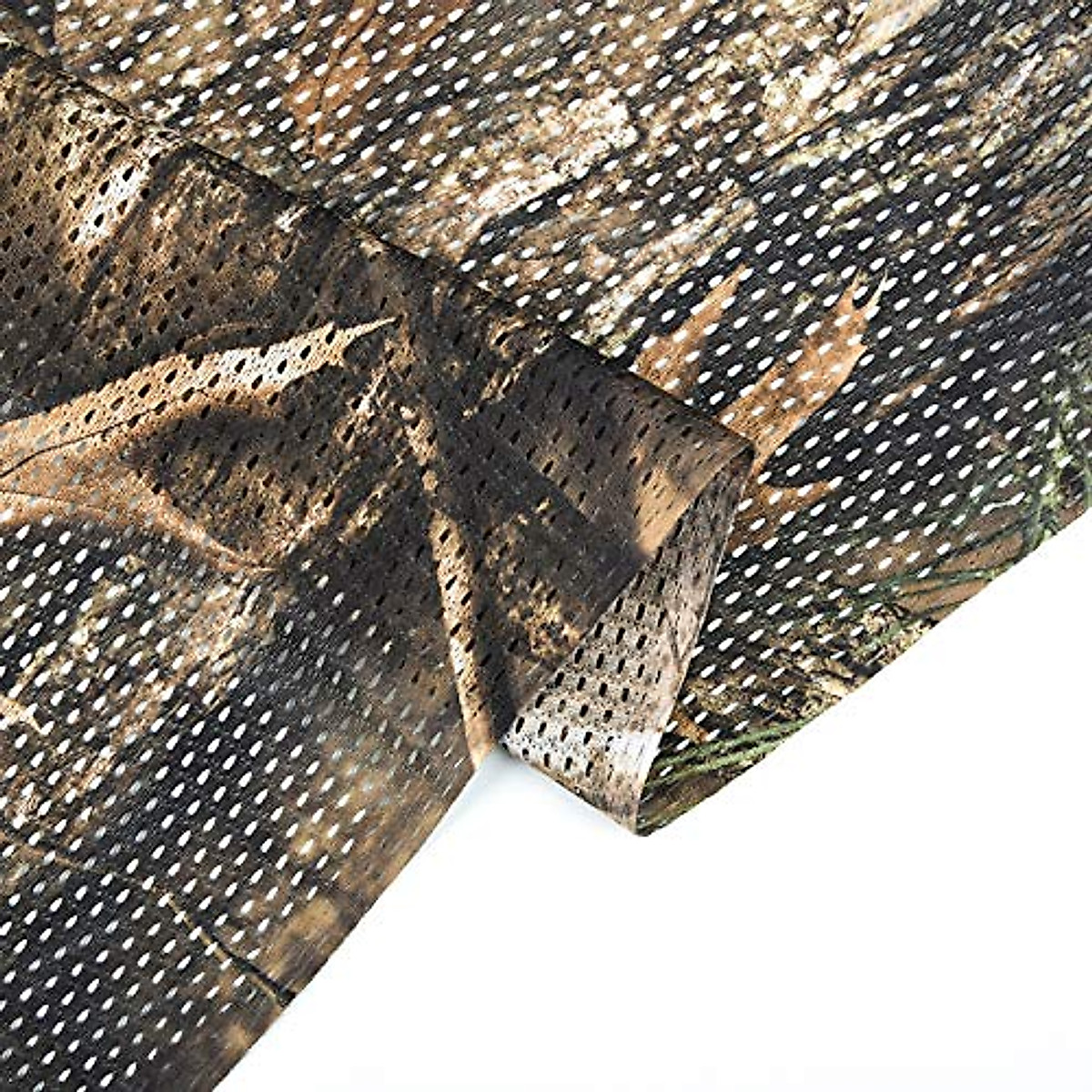 Waxaya Camo Burlap Cradle Mesh Camouflage Netting Cover for Hunting Blinds Sunshade Decoration(59" x 6.5' = 1.5m x 2m, Maple Leaf Super 2)