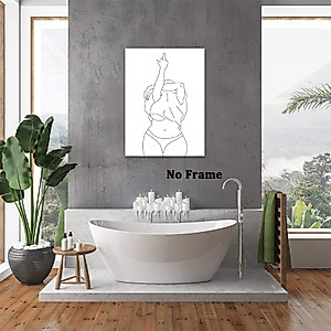 Minimalist Line Wall Art Line Silhouette Painting Woman Outline Art Body Line Art Black And White Line Artwork Line Gesture Canvas Modern Minimalist Abstract Line Art Woman Print 16x24inch No Frame