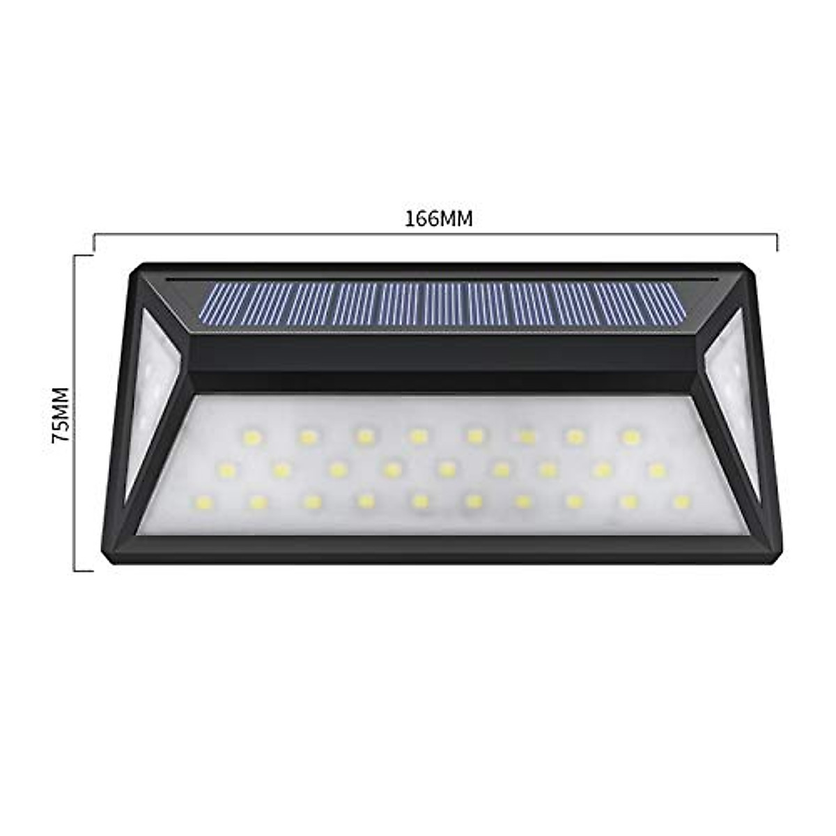 DUTUI Three-Sided Human Body Induction Waterproof Solar Wall Light×2, Home Courtyard Waterproof Solar Street Light, Home Courtyard, Garden Swimming Pool