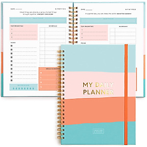 Sweetzer & Orange Undated Planner with Meal, Habit and Routine Tracker, Daily To Do List - Weekly and Monthly Goal Agenda Foil Notebook Organizer for 2023, Students, College, Work, ADHD, Fitness, Productivity