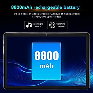 Tablet PC, 8GB RAM 128GB ROM 10.1in Smart Phone Tablet 4GLTE Mobile Calls Octa Core 5.0 100‑240V for Travel for Home (US Plug)