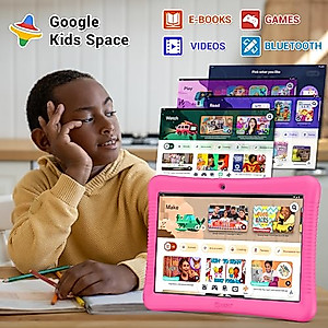 Contixo Kids Tablet K102-10-inch HD, Ages 3-7 Toddler Tablet, Parental Control, Android 10, 64GB, WiFi, Learning Tablet for Children with Disney E-Book Pre-Installed, Kid-Proof Case, Pink