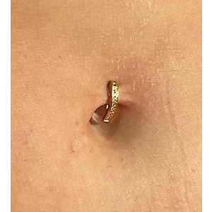 QWALIT Gold Belly Button Ring Belly Rings for Women Belly Button Rings Surgical Steel Clicker Belly Ring Simple Belly Piercing Belly Button Piercing Jewelry