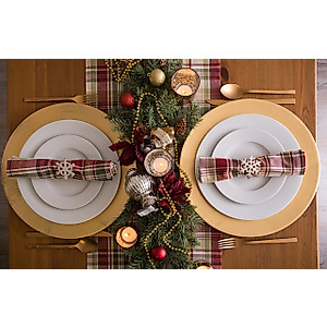 DII Give Thanks Plaid Fall Table Decor, Autumn & Thanksgiving Tabletop Linens, 14x72 Table Runner