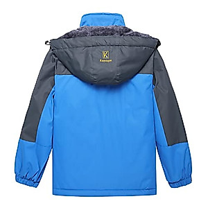 Keevoom Winter Coat for Boys 10-12,Children's Fleece Lined Warm Outdoor Ski Jacket Waterproof Windproof Raincoat Hooded