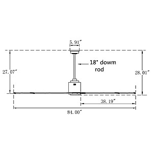 BiGizmos 84 Inch Industrial DC Motor Ceiling Fan, Damp Rated Indoor or Covered Outdoor Ceiling Fans for Home or Commercial, Porch Patio Warehouse Restaurant, 6-Speed Remote Control