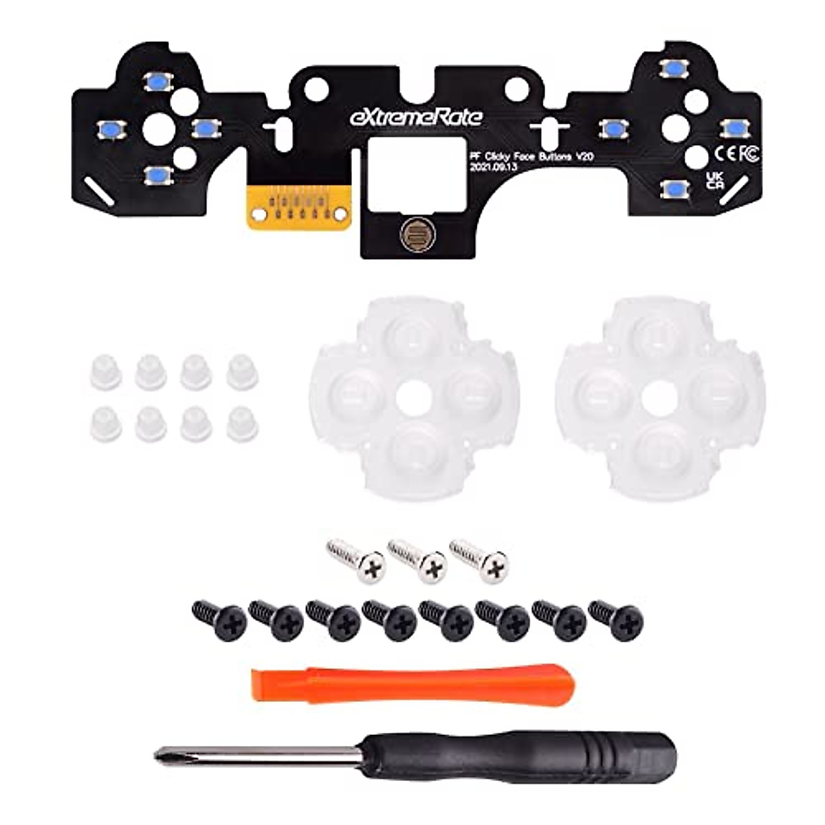 eXtremeRate Face Clicky Kit V2 for PS5 Controller BDM-010 & BDM-020, Custom Tactile Dpad Action Buttons for PS5 Controller, Mouse Click Kit for PS5 Controller