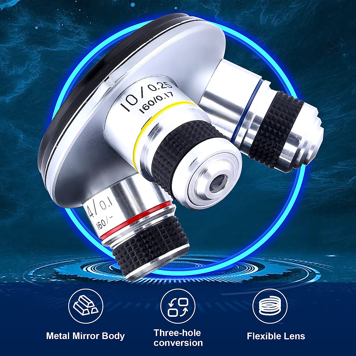 Woehrsh Compound MonocularMicroscope40X-2000X, Double LED with Illumination, with Slide Set, Telephone Adapter, Compound Microscope Suitable for Laboratory School Home Education use