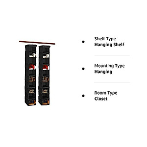 Simple Houseware 2 Pack 10 Shelves Hanging Organizer, Black