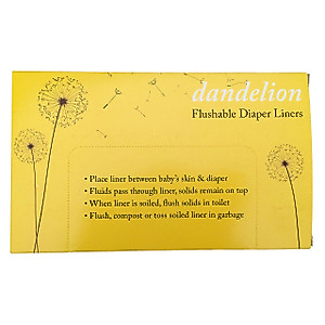 Dandelion Diapers Baby Diaper Liners, 100% Viscose - Box of 100