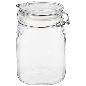 Bormioli Rocco Fido Storage Jar-Wire Bail-1 L-1 Pack, 1 liter, Clear