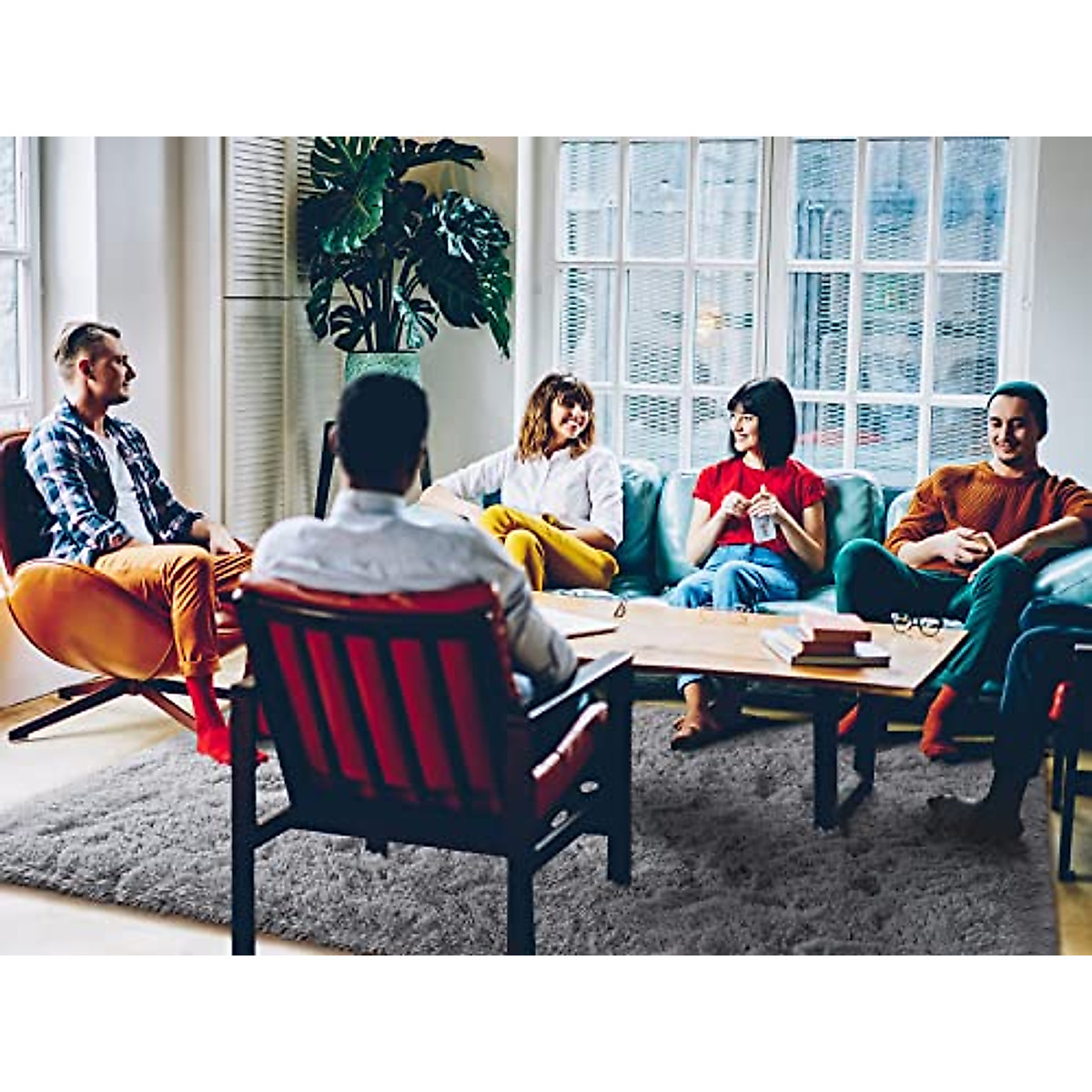 HOMORE Luxury Fluffy Area Rug Modern Shag Rugs for Bedroom Living Room, Super Soft and Comfy Carpet, Cute Carpets for Kids Nursery Girls Home，5x8 Feet Gray