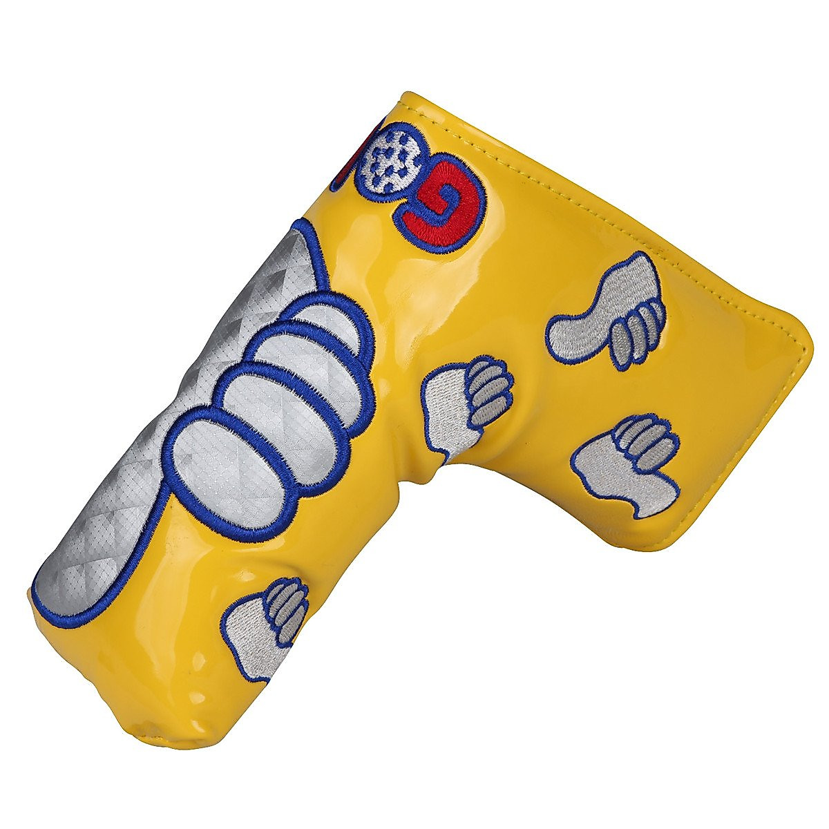Thumb PU Golf Putter Headcover for Blade Style Golf Club Head Cover with Magnetic Headcovers (Yellow)