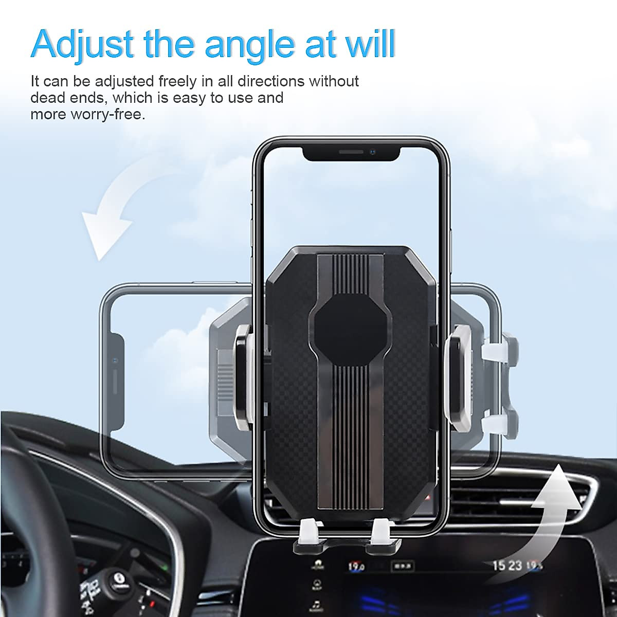 Car Phone Mount, 360° Rotatable Upgraded Phone Holder with Suction Cup for Dashboard, Windshield, Universal for iPhone 13/12 Pro, Pro Max, XS, XR, Samsung, Andriod, More Devices,Car Accessories