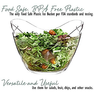 Raincol Ice Bucket Clear Acrylic 8 Liter Plastic Tub For Drinks and Parties, Food Grade, Holds 5 Full-Sized Bottles and Ice 1