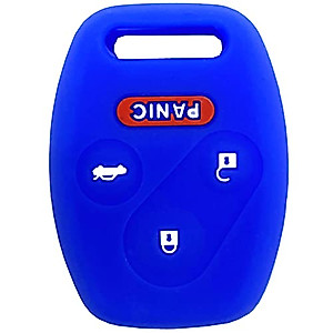 Black and Blue Silicone Rubber Keyless Entry Remote Key Fob Case Skin Cover Protector for Honda 3+1 Buttons