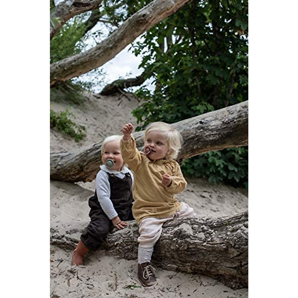 BIBS Pacifiers - De Lux Collection | BPA-Free Baby Pacifier | Made in Denmark | Set of 2 Baby Blue Color Premium Soothers | Size 6-18 Months