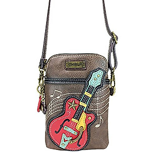 Chala Guitar Cellphone Crossbody Handbag - Convertible Strap 5" x 7.5" x 1"