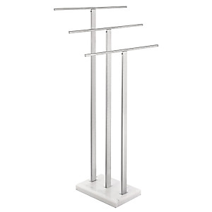 KES Standing Towel Rack 3-Tier with Heavy Marble Base, Free Standing Towel Racks for Bathroom Floor, SUS304 Stainless Steel Brushed Finish, BTH217S3-2