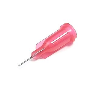SANANTS 25 Gauge 0.25 Inch Industrial Micro Low-Viscosity Liquid Blunt Dispensing Needle, Luer Lock, Precision Stainless Steel, Red 20 Pack