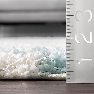 nuLOOM Tess Moroccan Shag Area Rug - 5x8 Shag Area Rug Modern/Contemporary Blue/Ivory Rugs for Living Room Bedroom Dining Room Nursery