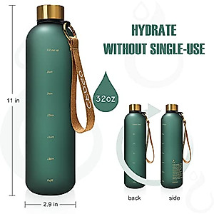 Opard 27oz/32oz Motivational Water Bottle with Time Marker to Drink, Reusable Plastic Bottle with BPA Free Tritan for Gym and Sports