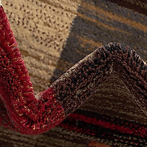 Unique Loom Barista Collection Modern, Rustic, Geometric, Squares, Urban, Warm Colors Area Rug, 9' 0" x 12' 0", Multi/Beige