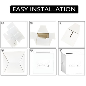 White Silver Card Box with Gold Foil Design, Suitable for parties,Gift Cards Receiving Box for Birthdays Party, Wedding Receptions, Bridal & Baby Showers, Graduations, Retirements, Anniversaries