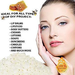JHENG 2-lb Pure White Beeswax Pellets-100% Pure