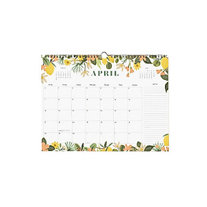 RIFLE PAPER CO. 2024 Appointment Calendar | 12 Month Dated Calendar, Space for Daily Engagement and Monthly Notes, Double Spiral with Center Notch for Easy Hanging (12" L x 16" W), Blossom