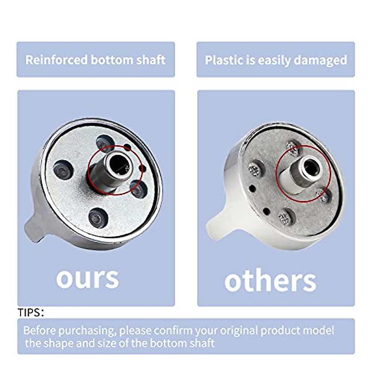 W10594481 5PCS Stainless Steel Cooker Stove Control knob ，Compatible Whirlpool Stove/Range-Replaces WPW10594481, W10594481, with a 0.3-inch"D" axis, 90 Degrees to The Rotating Surface.