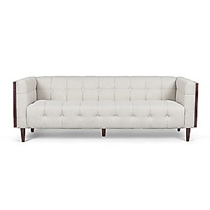 Christopher Knight Home McLarnan Tufted 3 Seater Sofa - Beige/Brown