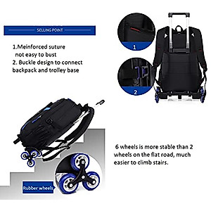 Boys Rolling Backpack Kids Trolley School Bag with Wheels Wheeled Luggage Bookbag
